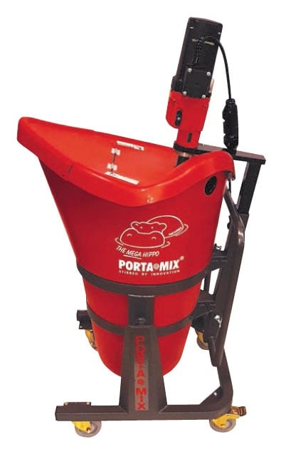 PORTAMIX MEGA HIPPO with Dust Control and Casters - Runyon Surface Prep